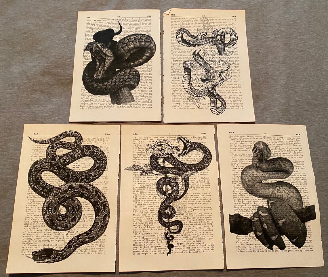 Snake Themed Dictionary Prints - Etsy Singapore