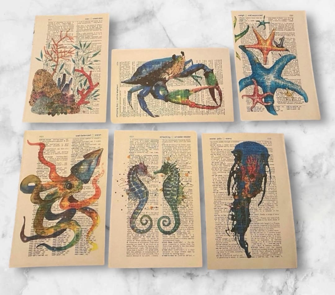 Sea Life Themed Dictionary Prints - Etsy