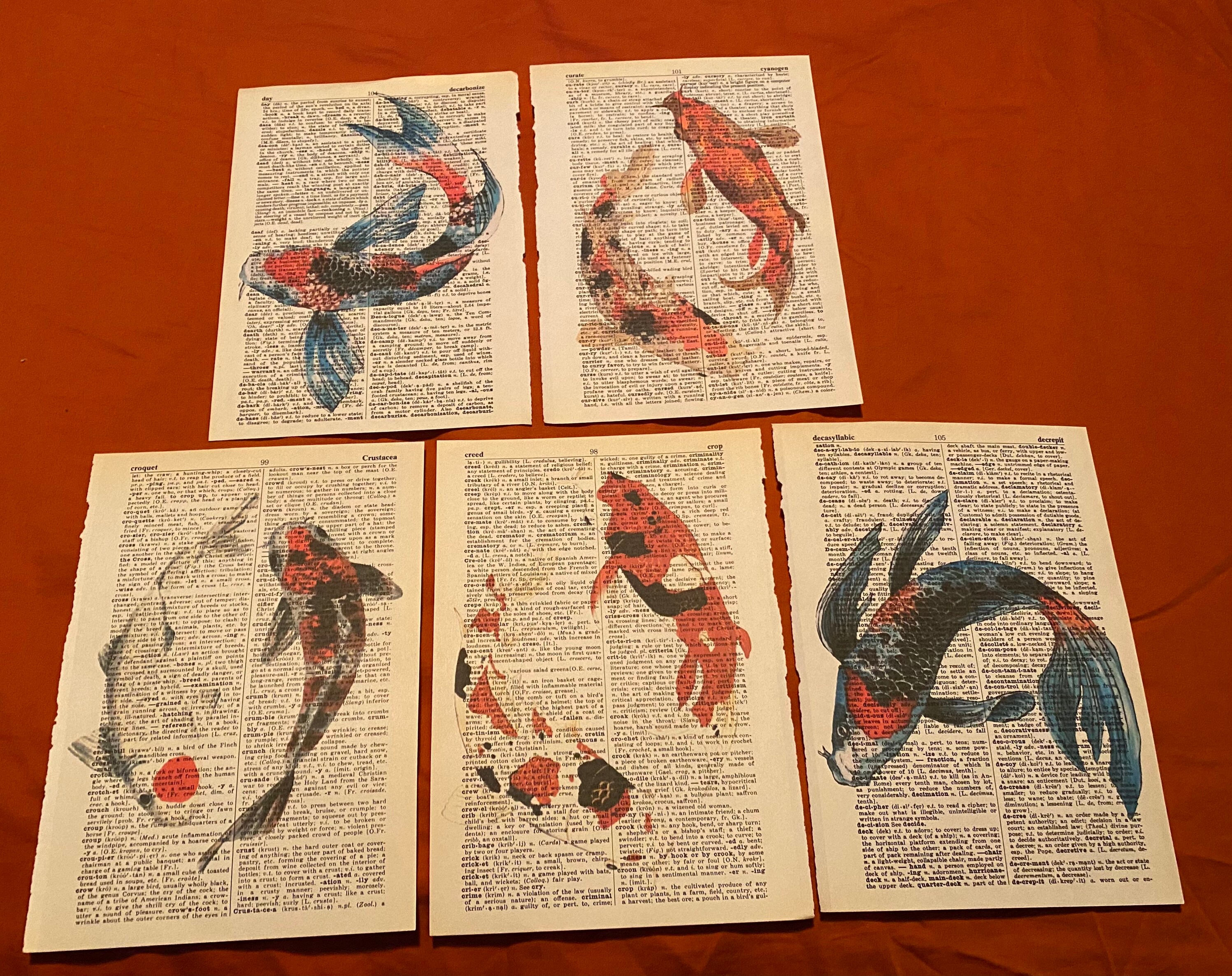 Koi Fish Themed Dictionary Prints | Etsy