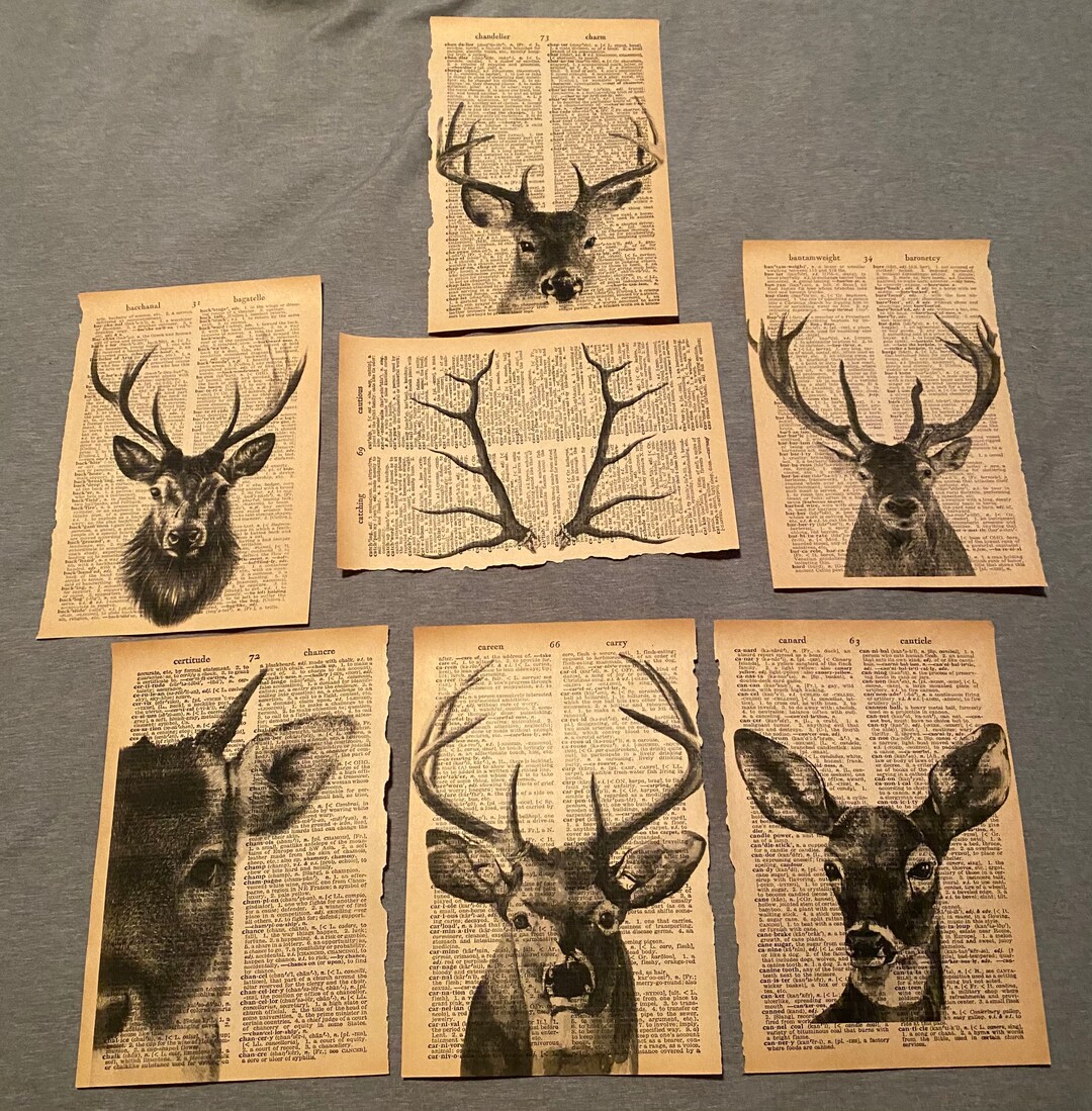 Deer Themed Dictionary Prints - Etsy