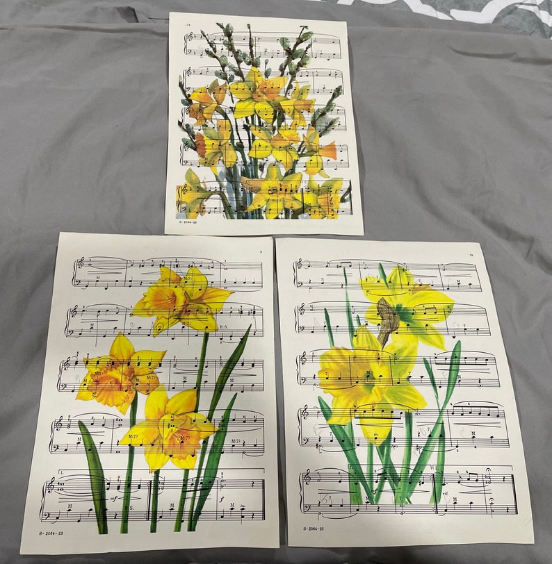 Daffodil Flower Themed Sheet Music Prints - Etsy