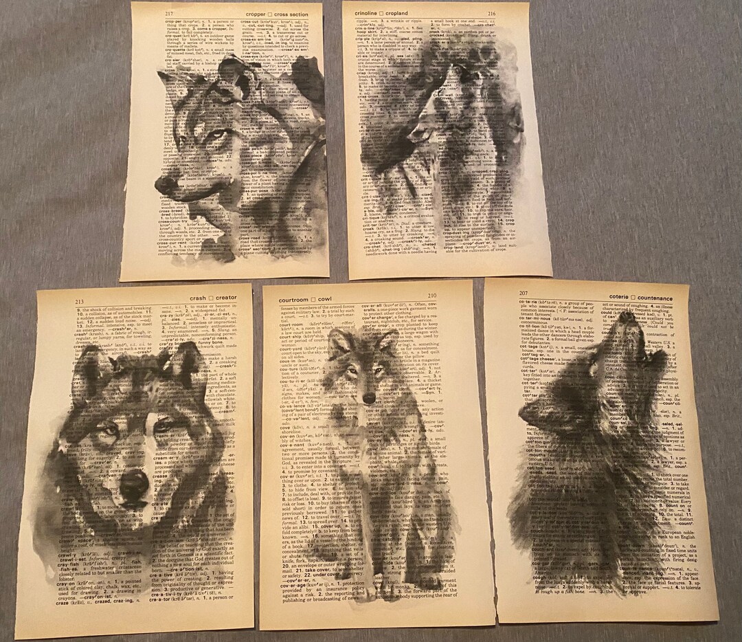 Wolf Themed Dictionary Prints - Etsy