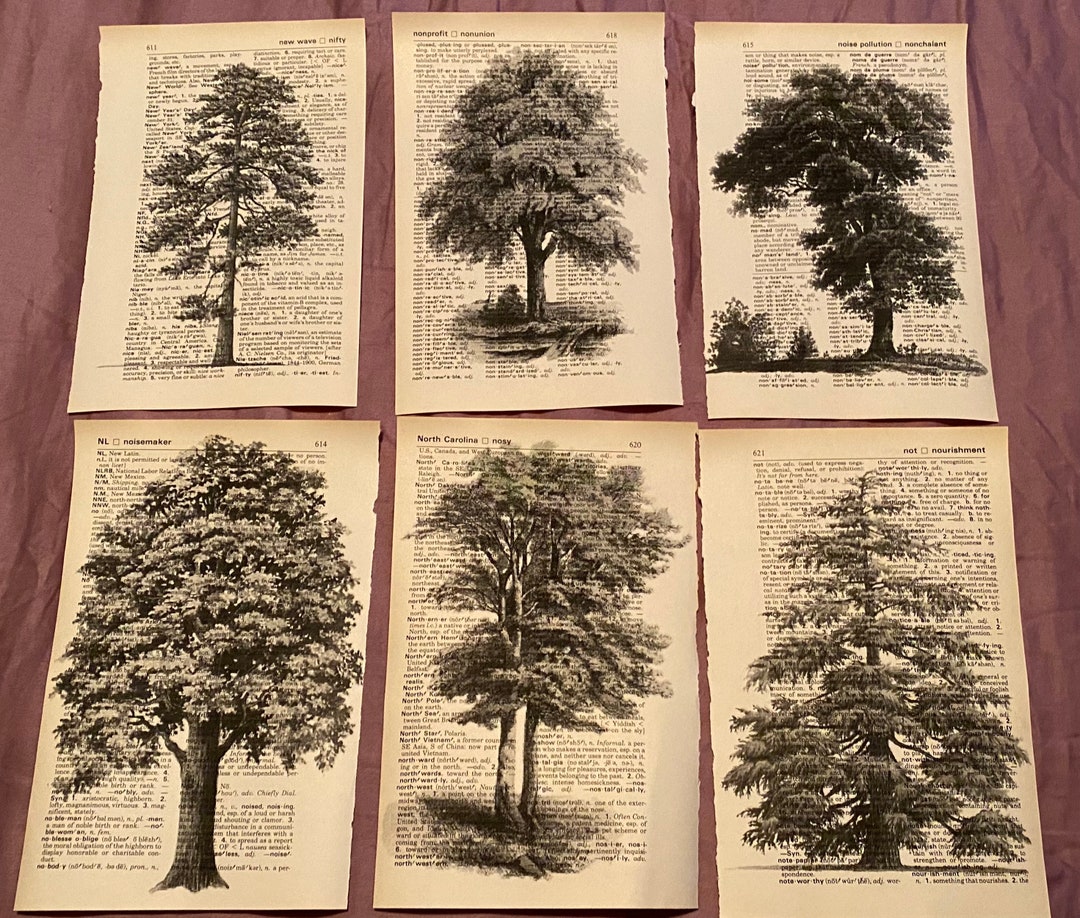 Tree Themed Dictionary Prints - Etsy
