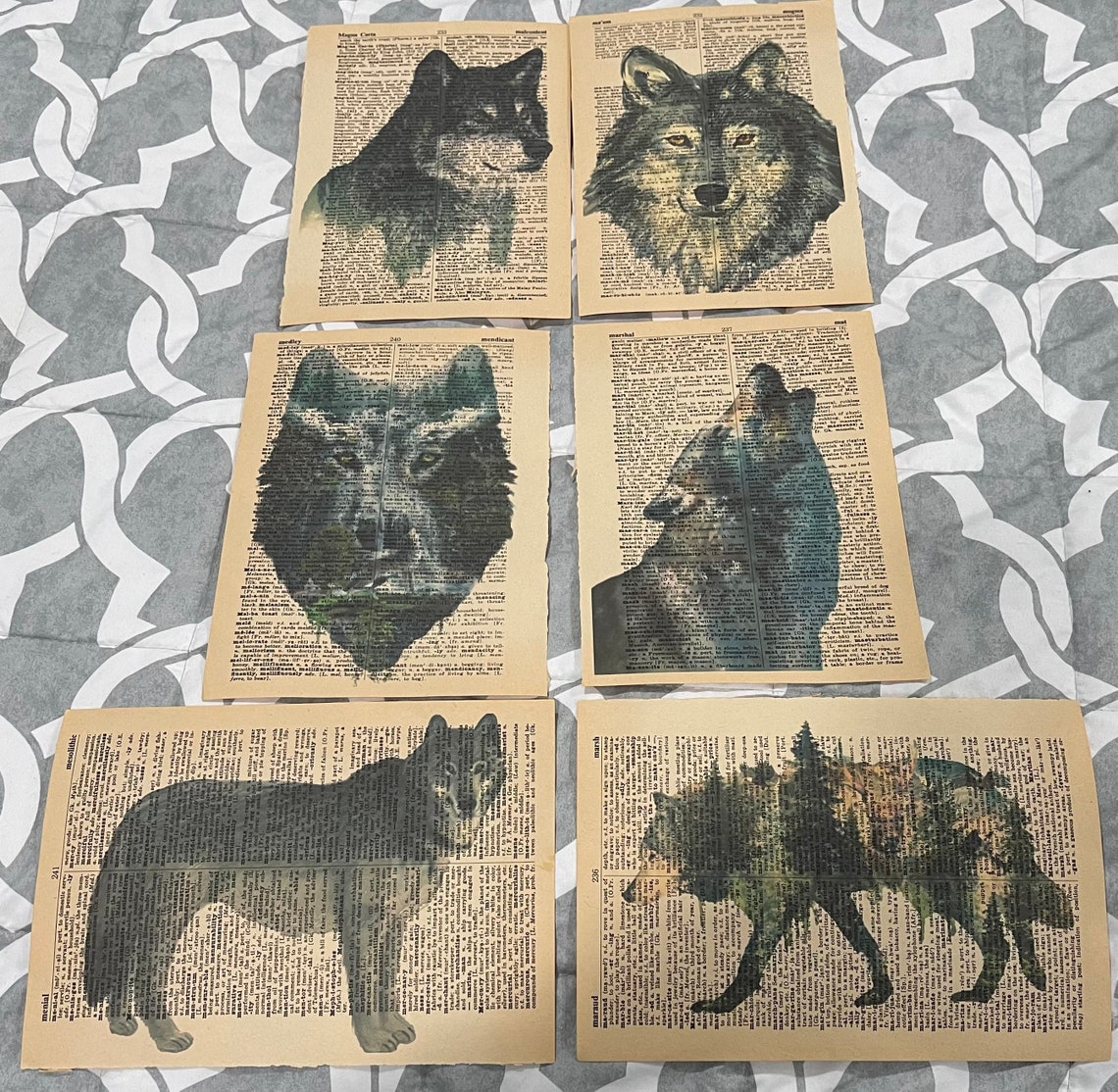 Wolf Themed Dictionary Prints | Etsy