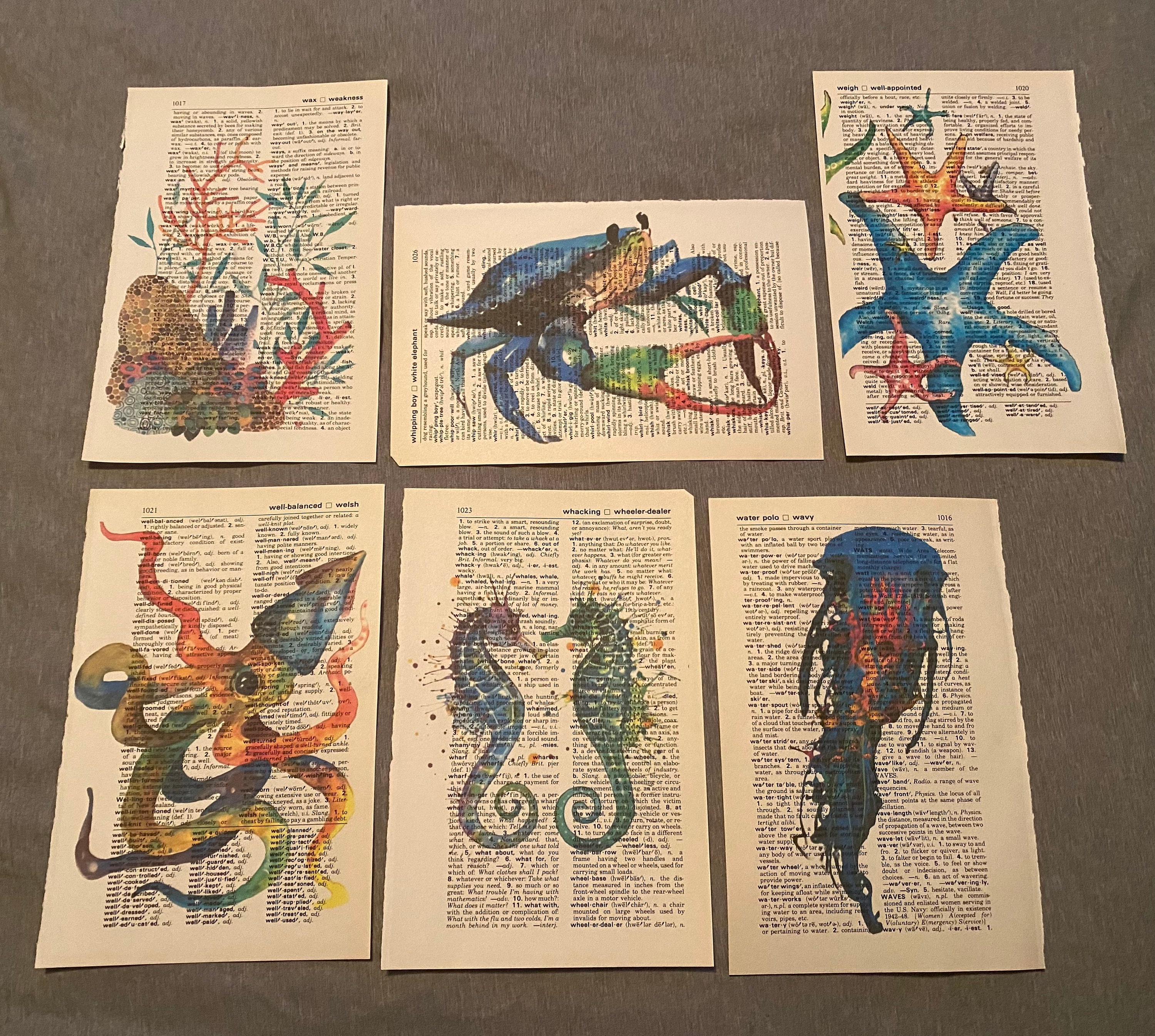Sea Life Themed Dictionary Prints - Etsy