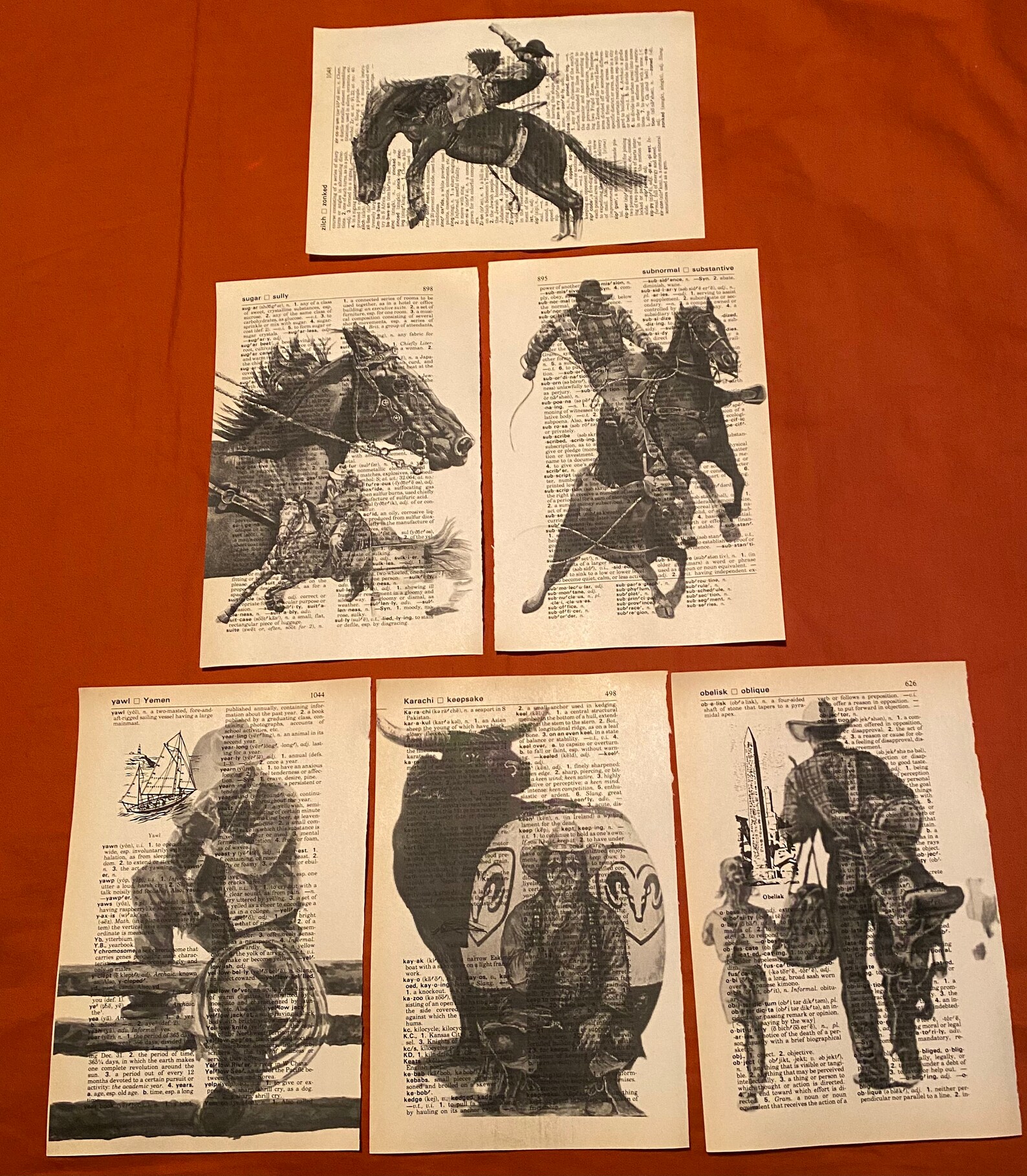 Rodeo/cowboy Themed Dictionary Prints - Etsy