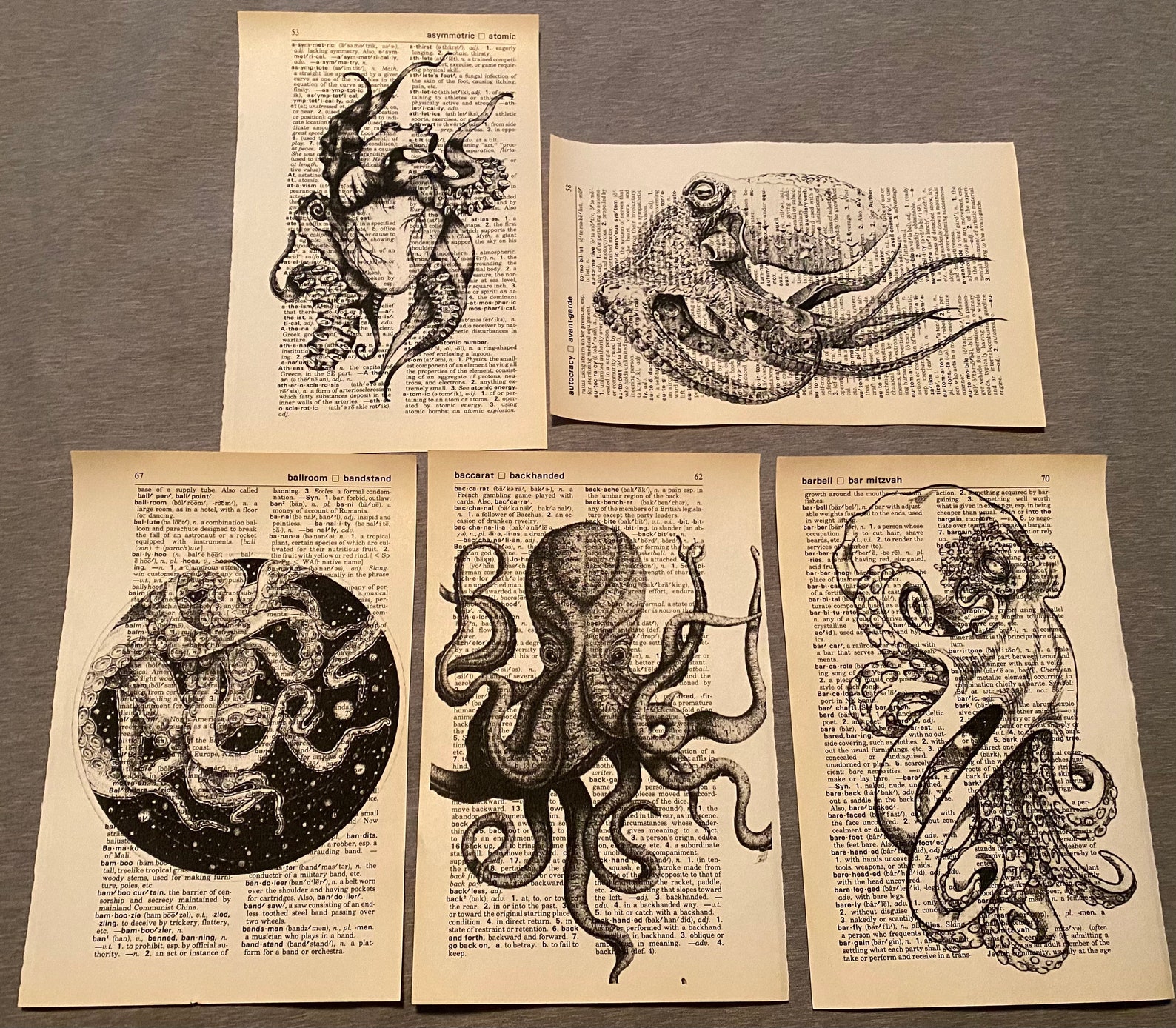 Octopus Themed Dictionary Prints - Etsy