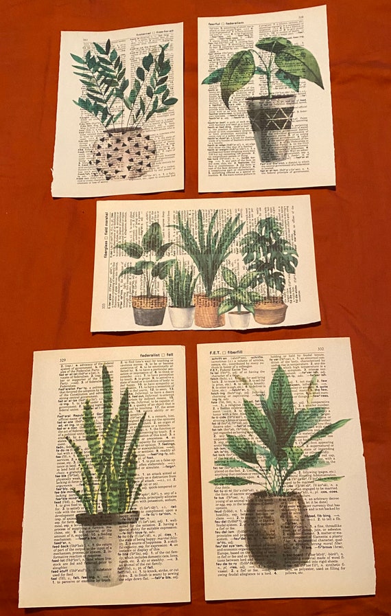 Plant Themed Dictionary Prints | Etsy