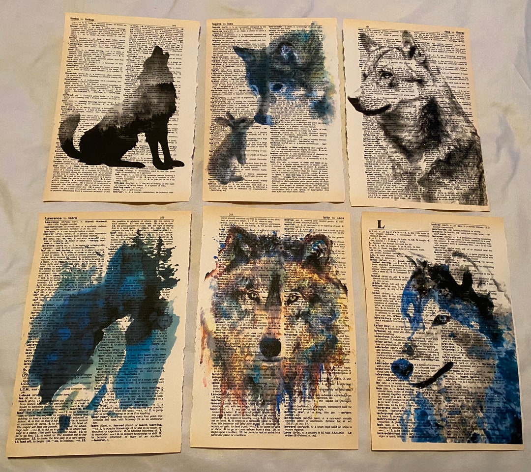 Wolf Themed Dictionary Prints - Etsy
