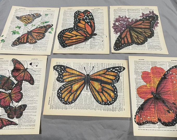 Butterfly Themed Dictionary Prints - Etsy