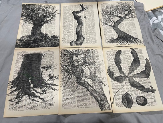 Tree Themed Dictionary Prints - Etsy