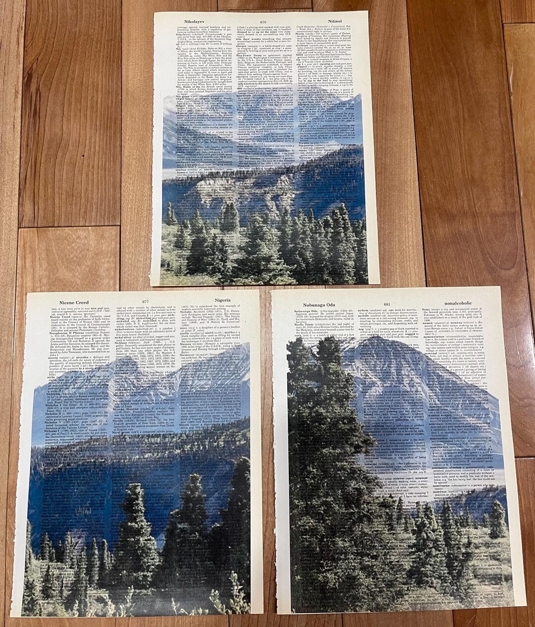 Mountain Landscape Themed Dictionary Prints - Etsy
