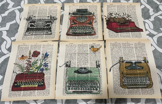 Typewriter Themed Dictionary Prints - Etsy