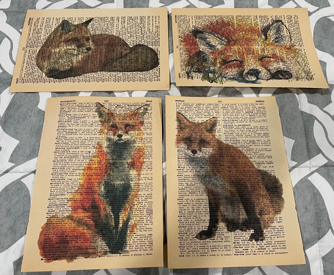 Fox Themed Dictionary Prints - Etsy
