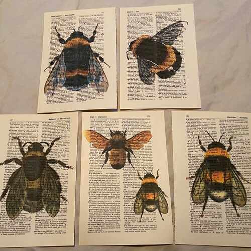 Bee Themed Dictionary Prints - Etsy