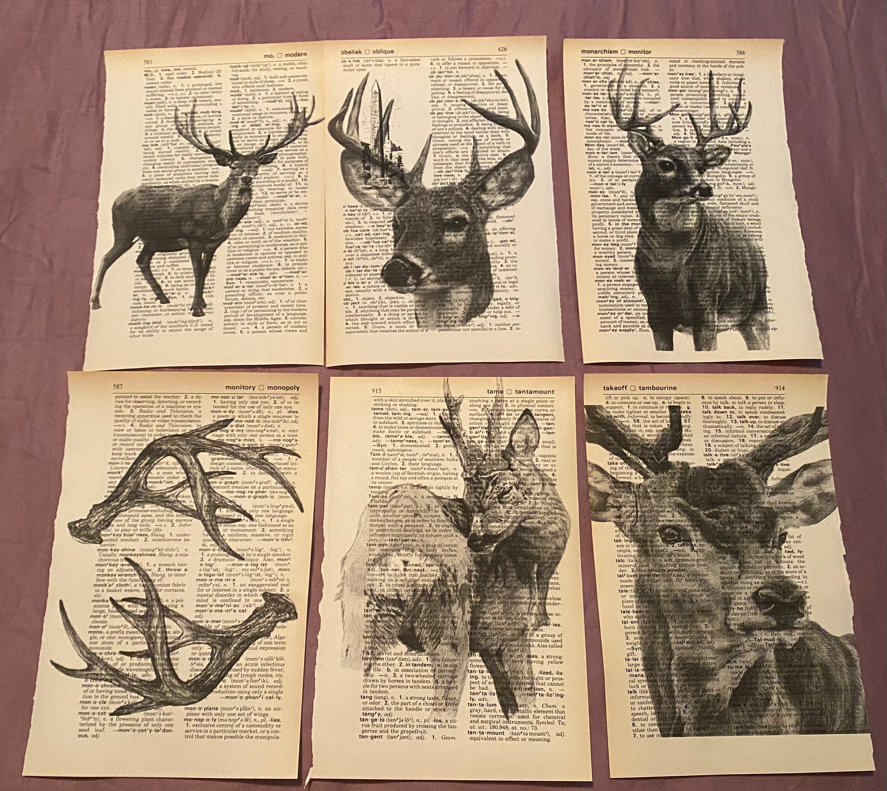 Deer Themed Dictionary Prints | Etsy