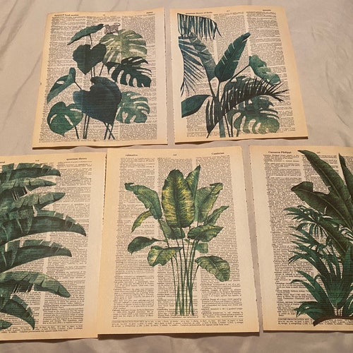 Plant Themed Dictionary Prints | Etsy
