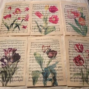 Tulip Flower Themed Sheet Music Prints - Etsy