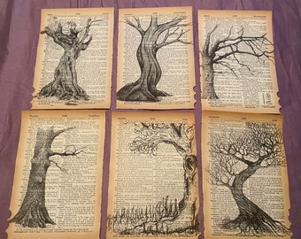 Pine Cone and Tree Themed Dictionary Prints - Etsy