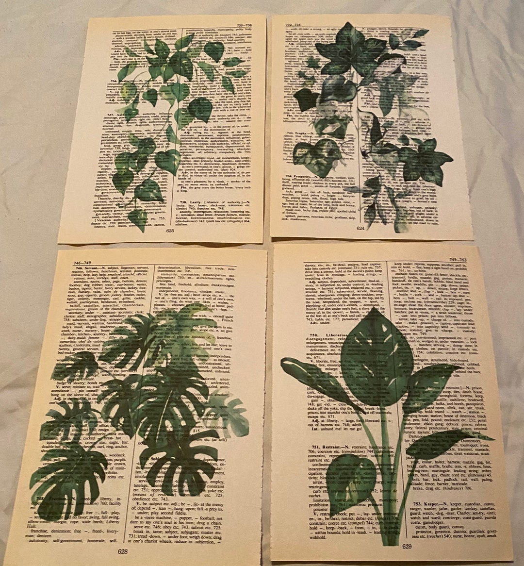 Plant Themed Dictionary Prints - Etsy