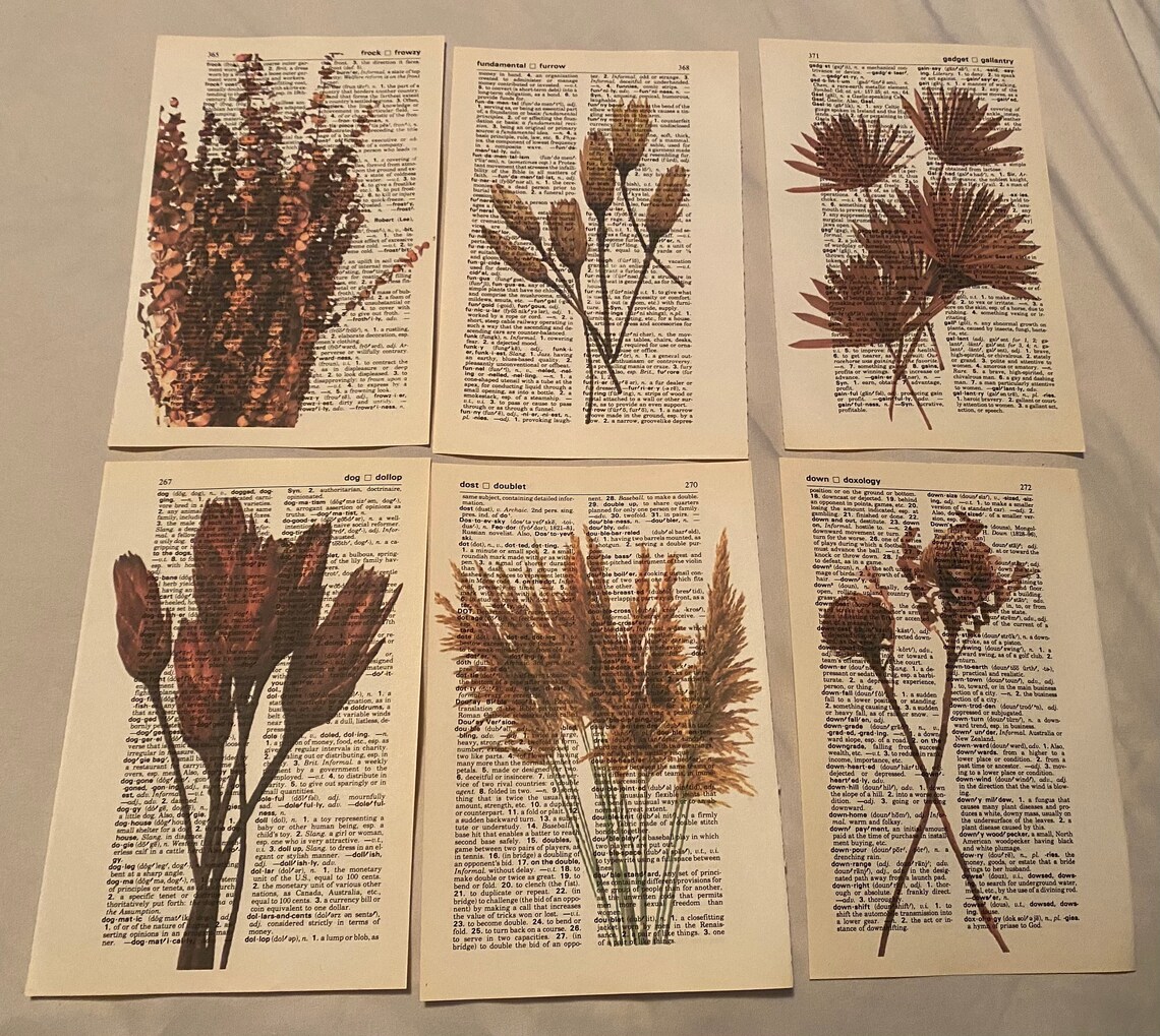 Flower Themed Dictionary Prints - Etsy