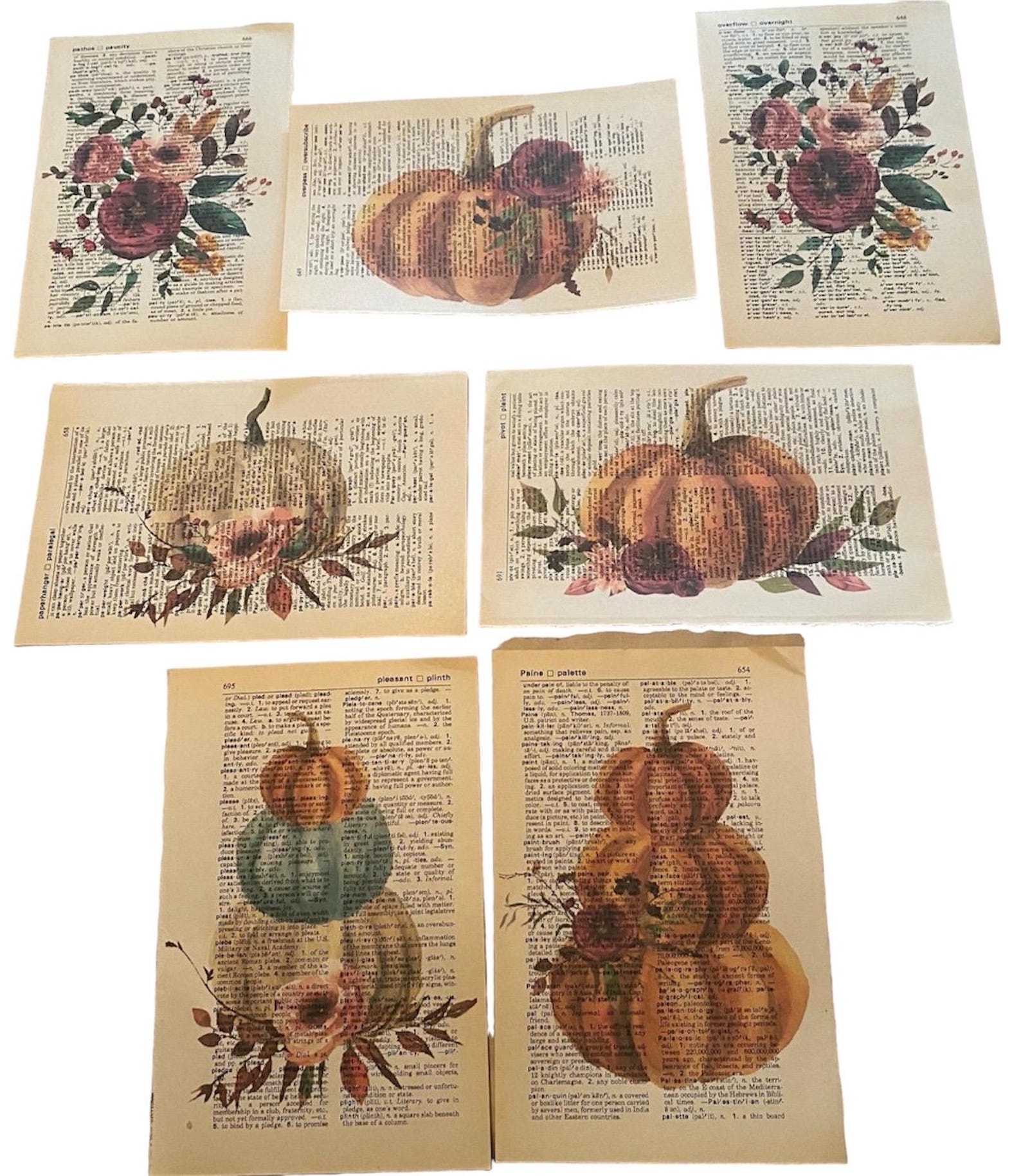 Fall (pumpkin) Themed Dictionary Prints - Etsy