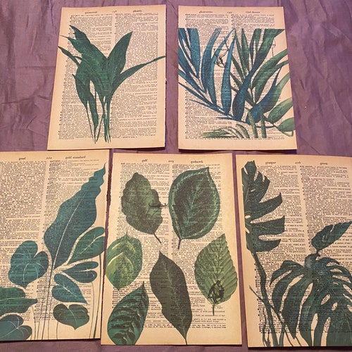Plant Themed Dictionary Prints - Etsy