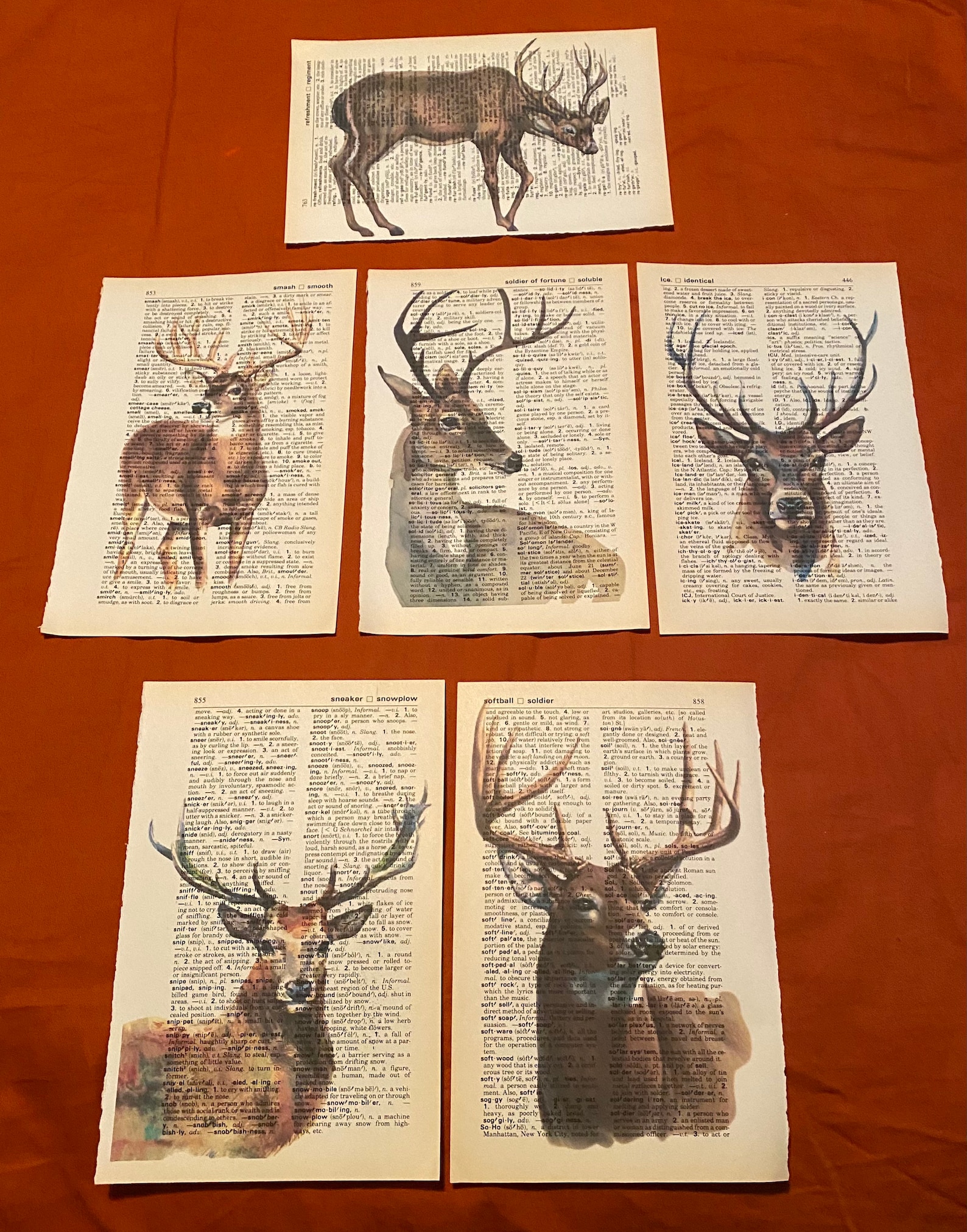 Deer Themed Dictionary Prints - Etsy