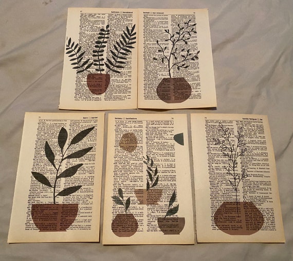 Plant Themed Dictionary Prints - Etsy