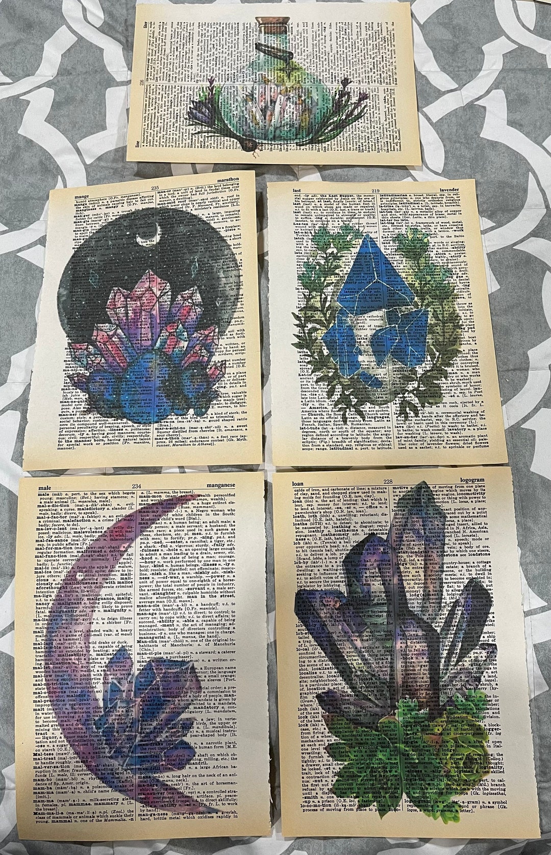 Crystal Themed Dictionary Prints - Etsy