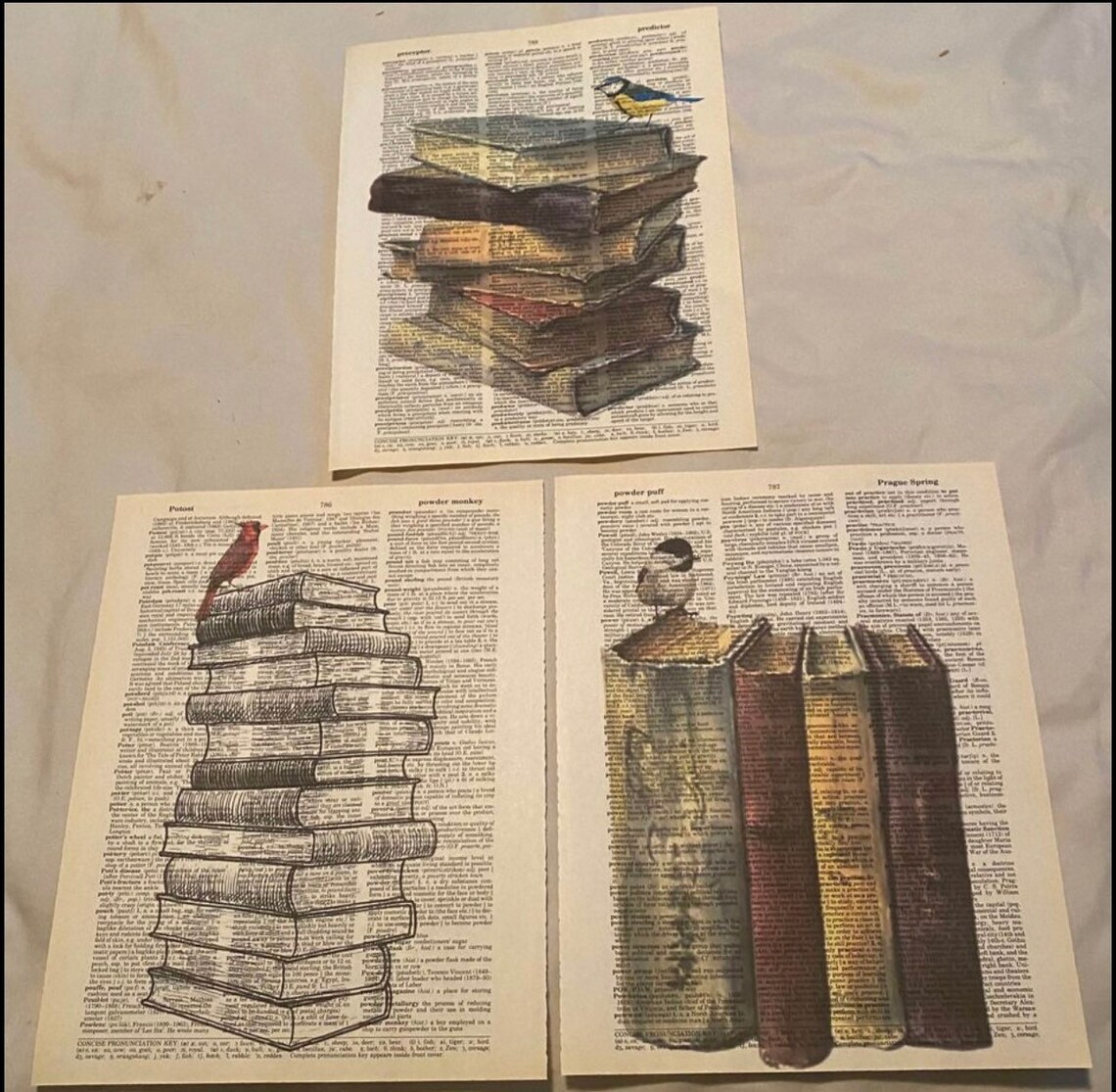 Book Themed Dictionary Prints | Etsy