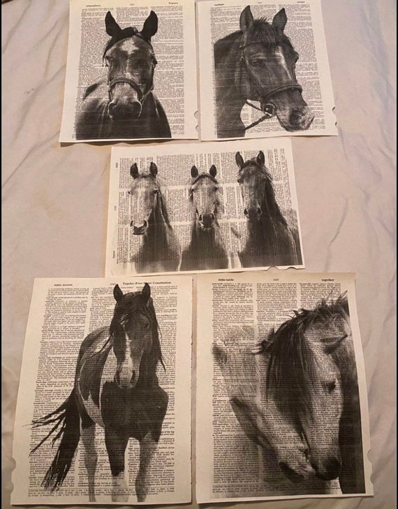 Horse Themed Dictionary Prints | Etsy