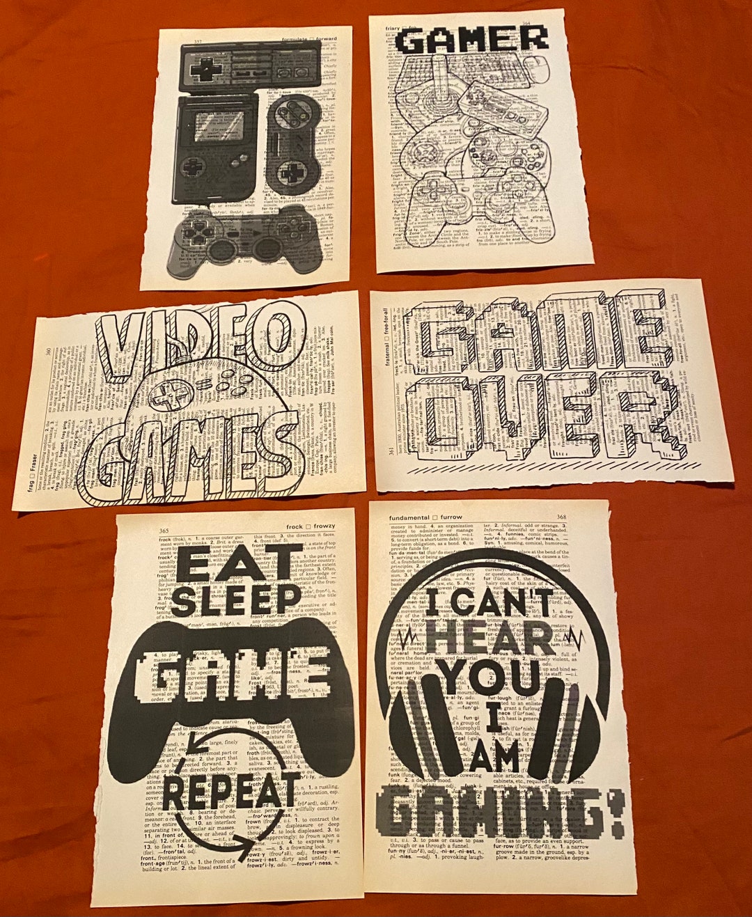 Gaming/gamer Themed Dictionary Prints - Etsy