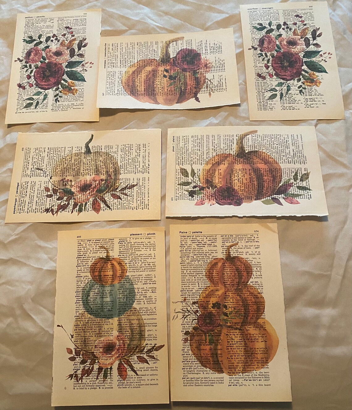Fall pumpkin Themed Dictionary Prints - Etsy UK