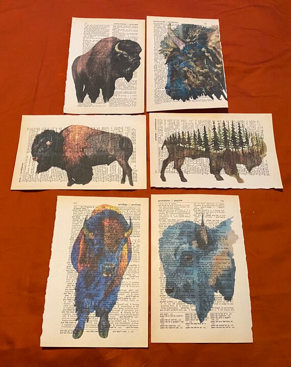 Bison/buffalo Themed Dictionary Prints - Etsy