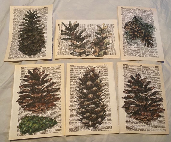 Pine Cone Themed Dictionary Prints | Etsy