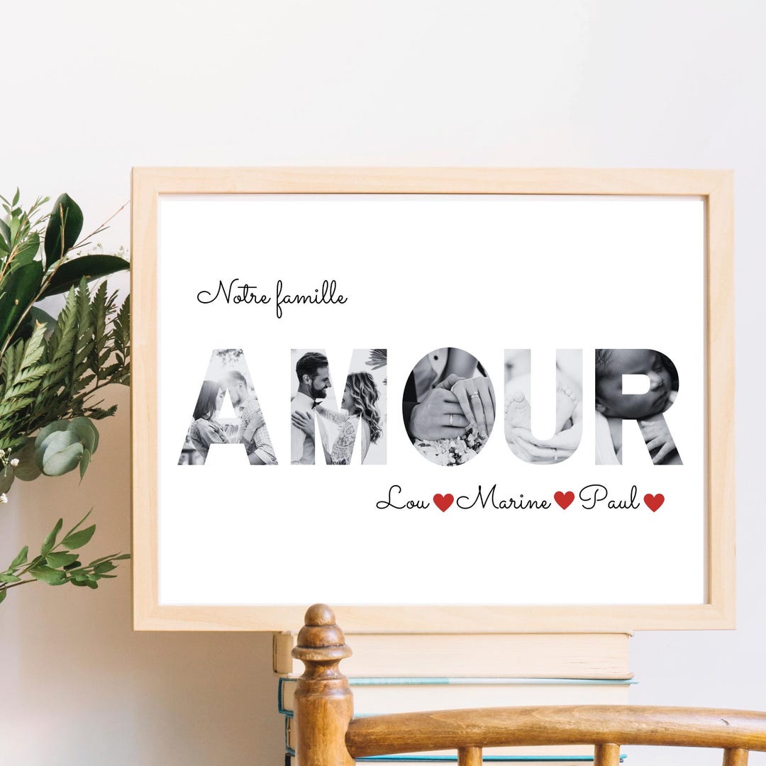 Personalized Love Poster With Photos Personalized Gift for Family or ...