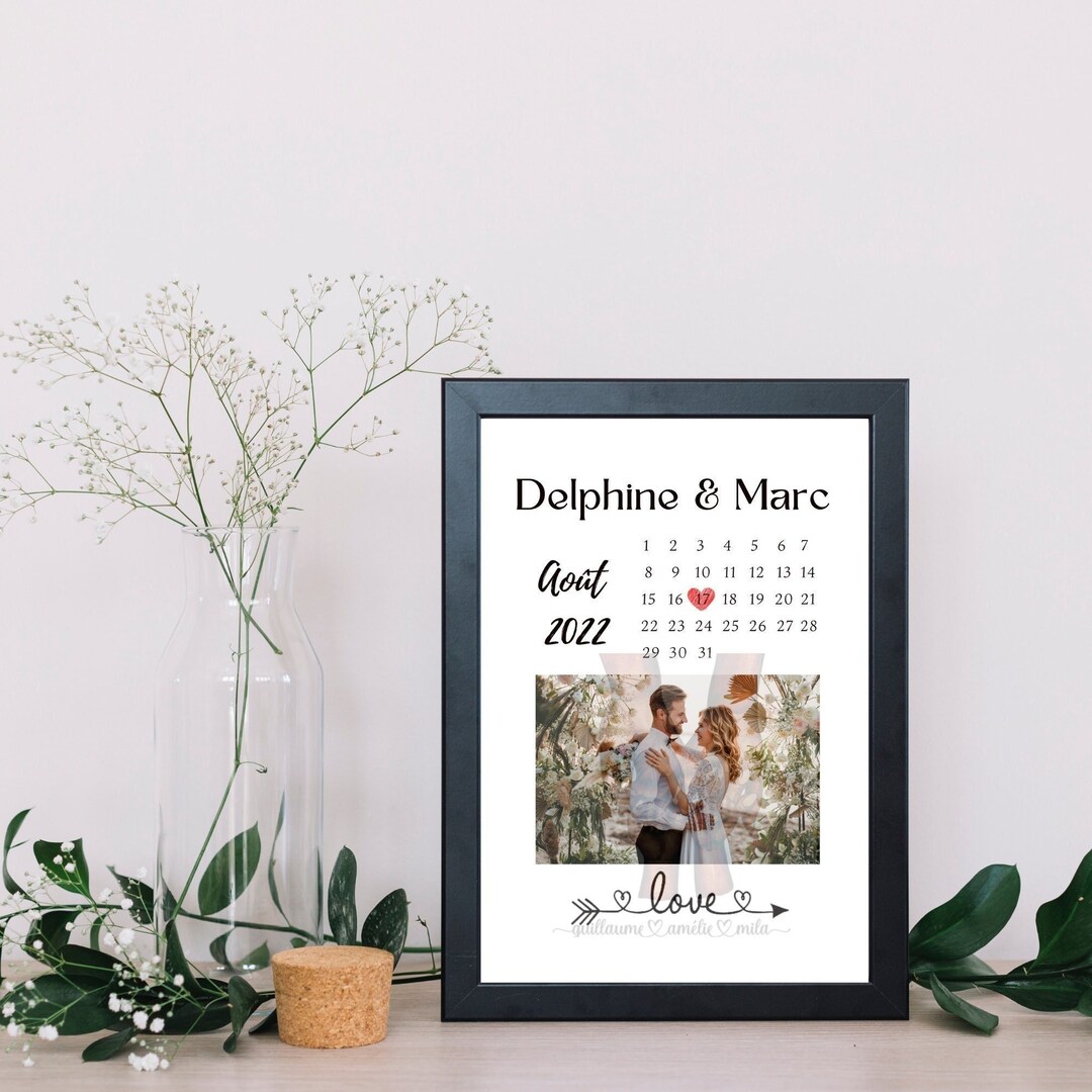 Personalized Wedding Gift Poster, Wedding Date, Meeting or Wedding ...