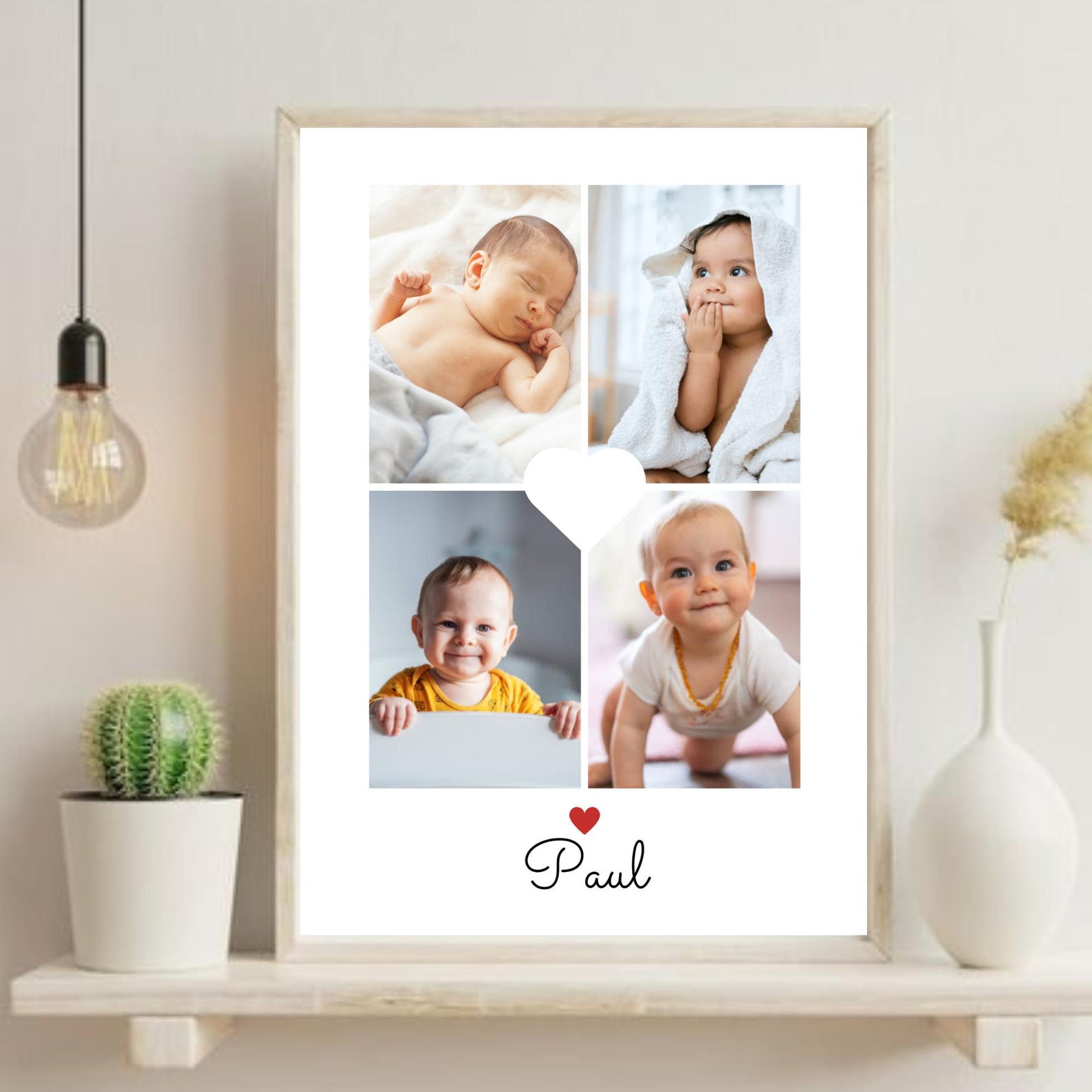 Personalized Poster With Baby Photos - Personalized Gift for Baby With ...