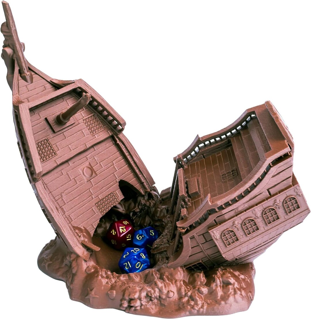 Pirate Ship Dice Tower, Perfect Dice Tower for Dungeons and Dragons ...