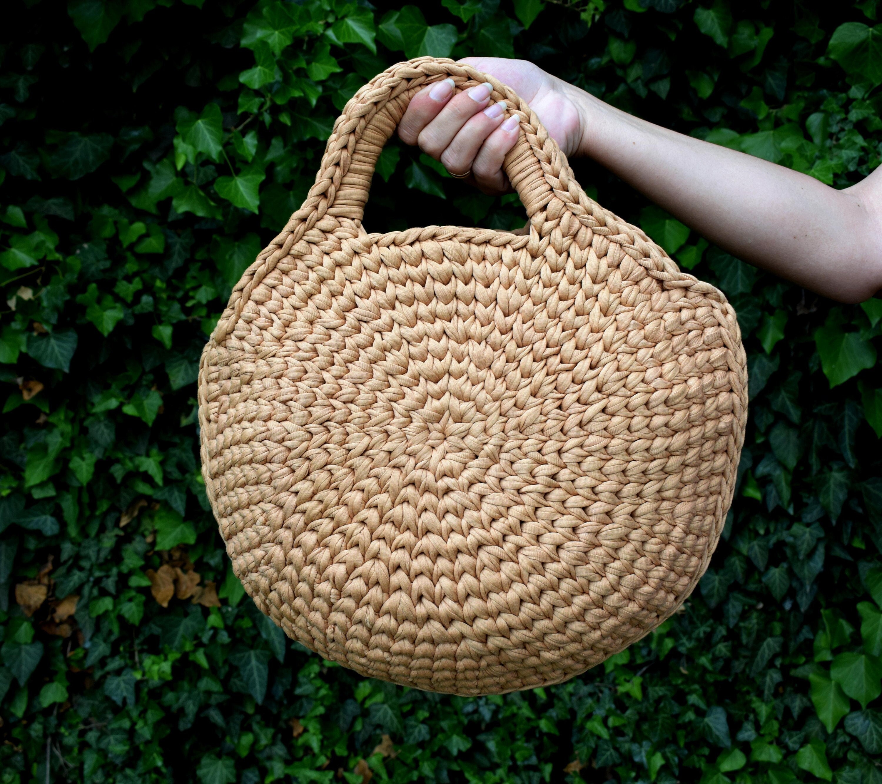 Crochet Bag, Large Round Bag, Crochet Tote Bag, Women Round Bag ...