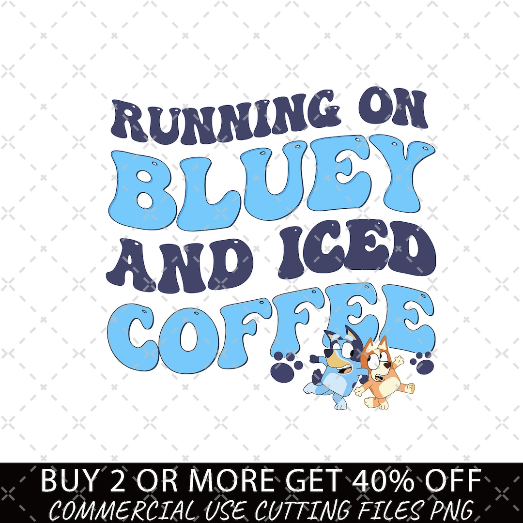 Bluey Png, Bluey Running on Bluey and Iced Coffee Stickers PNG, Bluey ...
