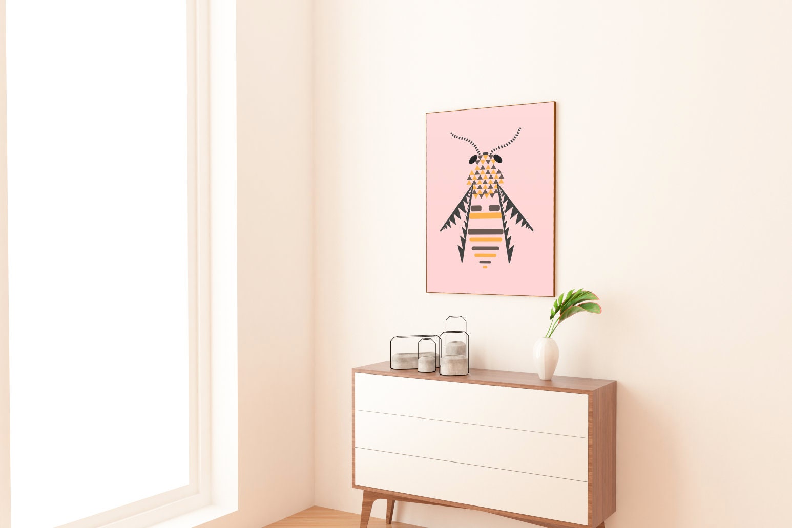 Minimalist Bee Art Print Abstract Bee Art Modern | Etsy