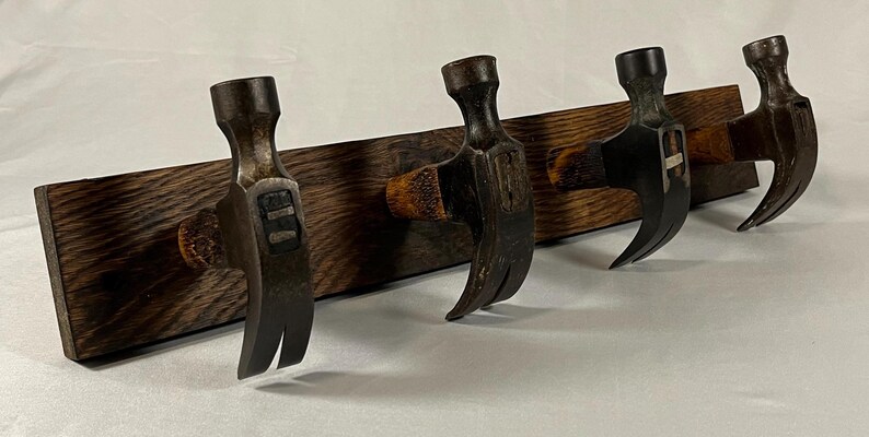Wall Mounted Coat / Hat Rack Made From Vintage Hammers and Reclaimed ...