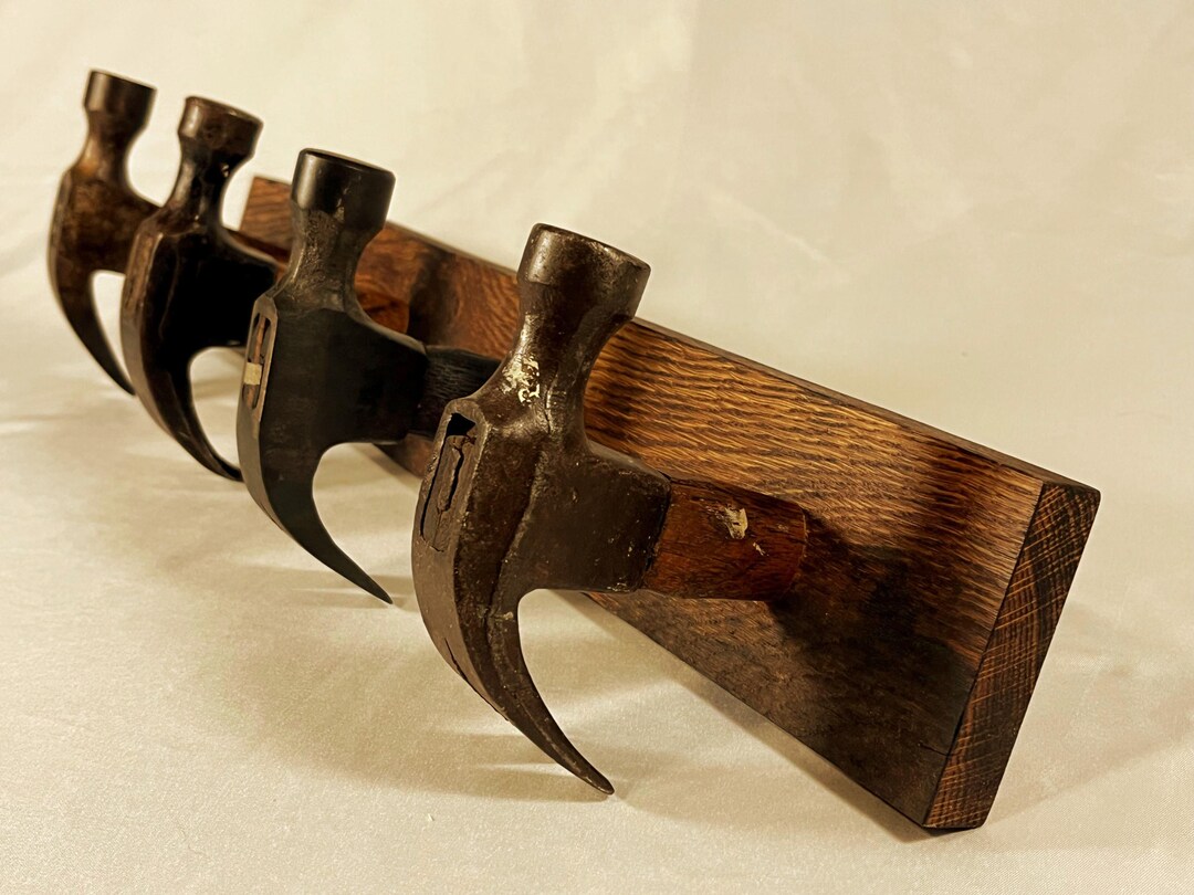 Wall Mounted Coat / Hat Rack Made From Vintage Hammers and Reclaimed ...