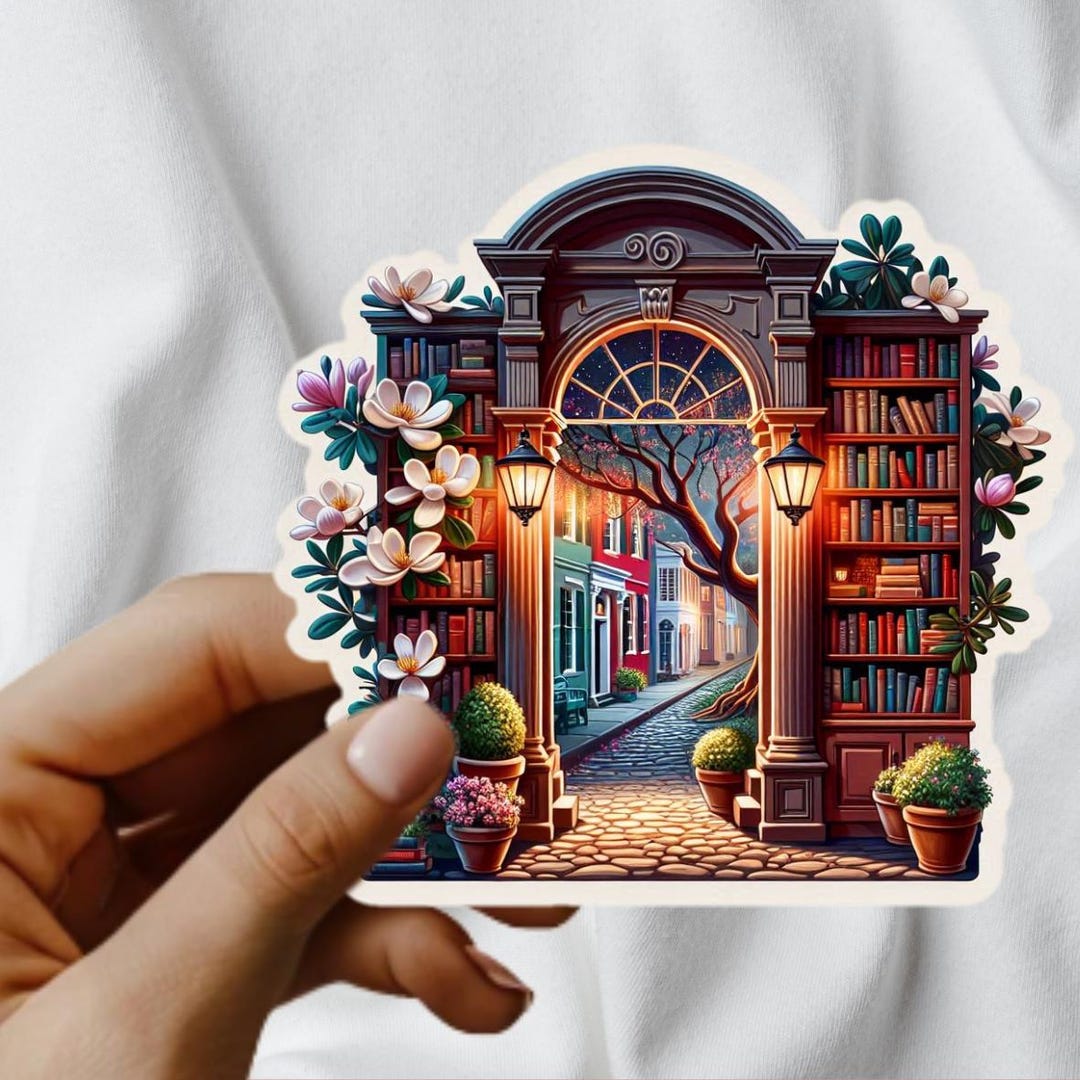 Charleston Book Nook Sticker | Southern Charm, Historic Homes - Etsy