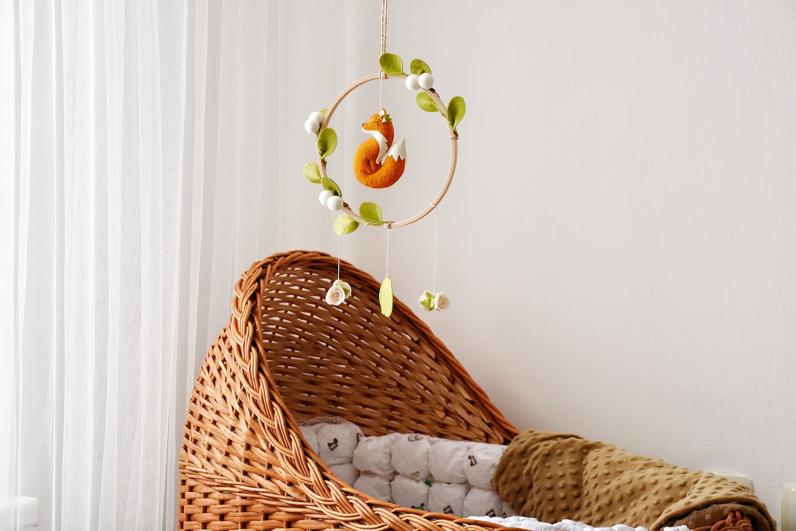 Baby Mobile Woodland Felt Fox Baby Mobile Felt Leaf Mobile - Etsy