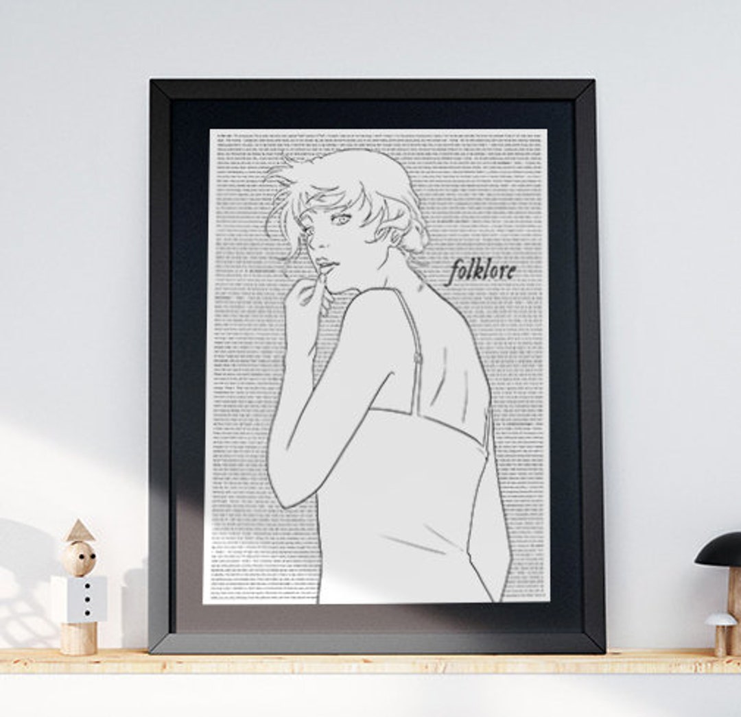 Taylor Swift Folklore Song List and Lyrics With Cover Drawing - A4 ...