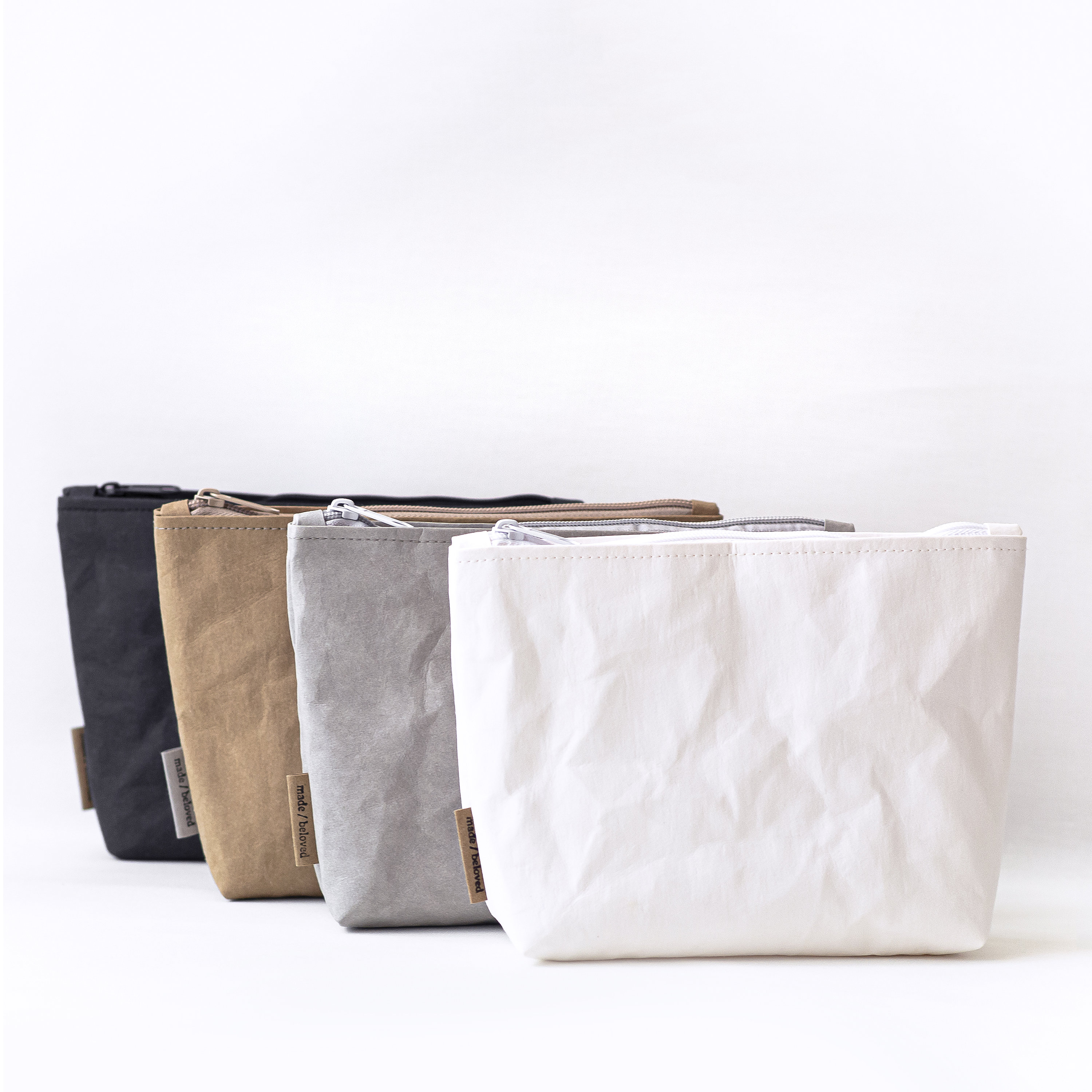 Washable paper accessory sachet bag white grey brown - Etsy Nederland