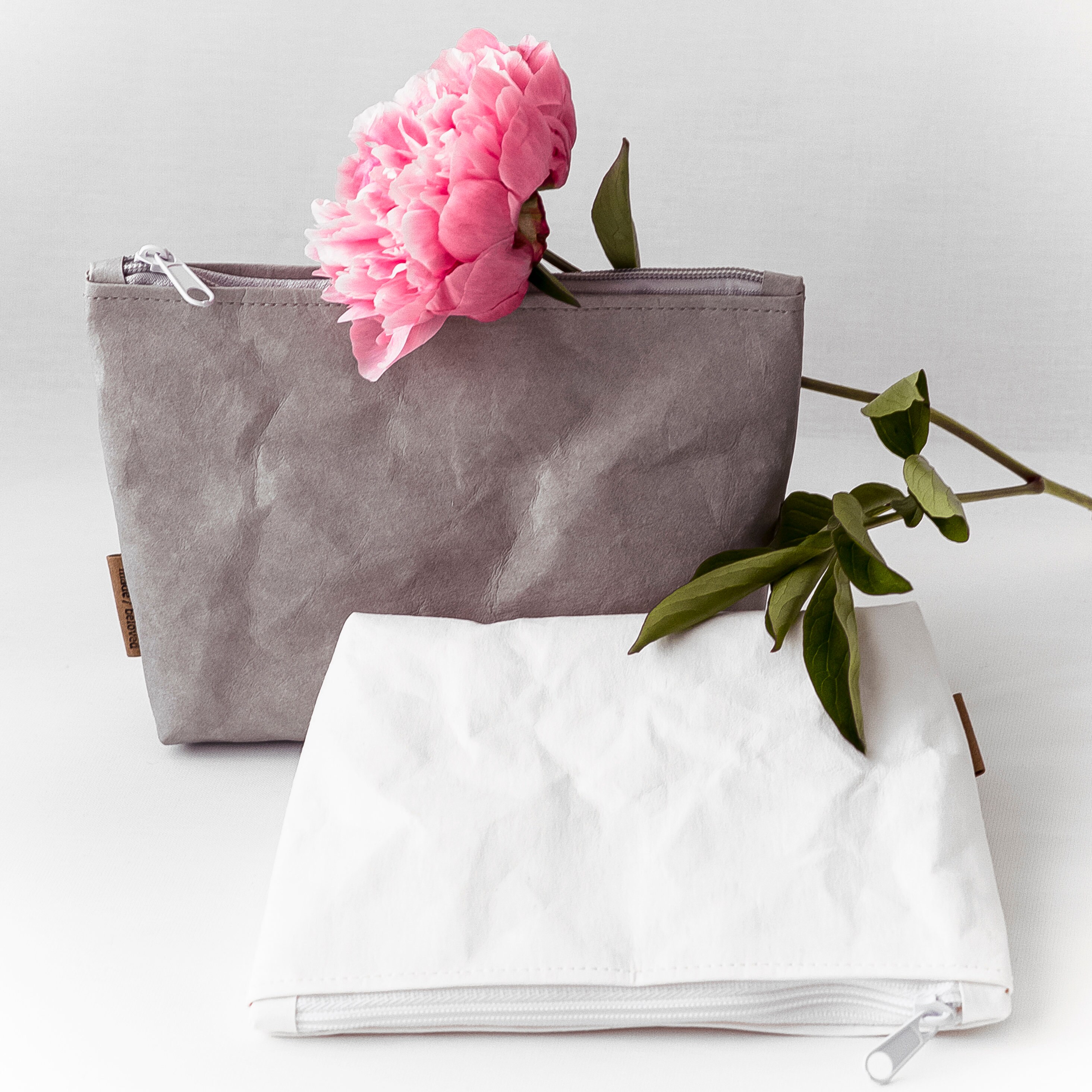 Washable paper accessory sachet bag white grey brown - Etsy Nederland